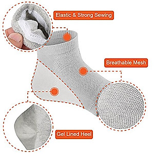Selizo 5 Pairs Moisturizing Gel Heel Socks Open Toe Socks for Dry Hard Cracked Heels, 5 Colors