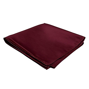 FOMANN Mens Necktie Pocket Square 10 Pcs Set Solid Color Tie and Handkerchief for Wedding (Burgundy)