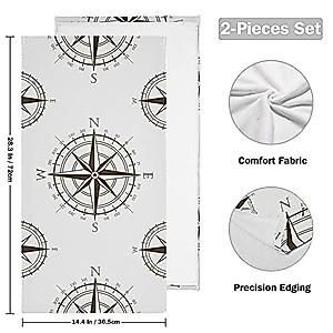 Absorbent Hand Towels for Bathroom - Compass Fingertip Towel Guest Towel for Hotel , Gym, Spa
