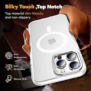 KISEN for iPhone 14 Pro Max Case Magnetic Compatible with MagSafe Slim Translucent Matte Phone Case Cover 6.7 inch, Frosted White