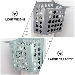 Hemoton 2pcs Hanging Plastic Laundry Basket Foldable Laundry Hamper Bag Collapsible Dirty Clothes Storage Container for College Dorm Bathroom Bedroom Random Color
