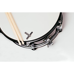 Lexington SD403S Snare Drum Set Student Steel Shell 14 X 5.5 Inches with 10 Lugs, Includes Drum Key, Drumsticks and Strap, Black Nickel