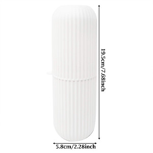 Honbay Portable Plastic Toothbrush Toothpaste Cup Case Box Holder Container for Travel (Beige)