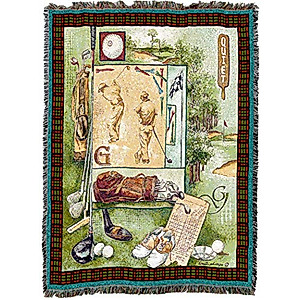 Pure Country Weavers Quiet Golf Lover Blanket by Anita Phillips - Sports Fan Coach Team Gift Tapestry Throw Woven from Cotton - Made in The USA (72x54)