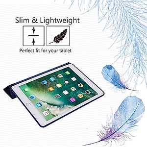 for iPad 9.7 Case 2018 iPad 6th Generation Case / 2017 iPad 5th Generation Case, Slim Fit Lightweight Smart Cover with Soft TPU Back Case for iPad 9.7 2018/2017 with Sleep/Wake - Dark Blue