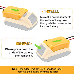 Kzreect Power Wheels Adapter for Dewalt 20V Battery Adapter, 20V Power Wheels Battery Converter Kit with Fuses Holder and Switch, Wire Terminals, 12AWG Wire for RC Car Toys Truck Adapter Set (1 Pack)