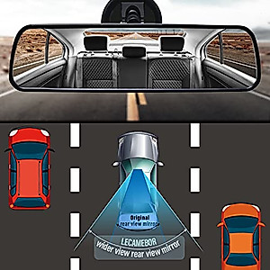 Rear View Mirror,LECAMEBOR Universal Thickened Anti-glare HD Car Interior Rear View Mirror-(With Adjustable Suction Cup)