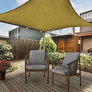 Asteroutdoor Sun Shade Sail Rectangle 10' x 13' UV Block Canopy for Patio Backyard Lawn Garden Outdoor Activities, Sand