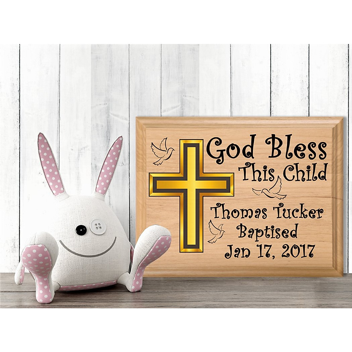 PERSONALIZED Baptism Gift Plaque Christening Gifts For Baby Girls Boys Babies Made in The USA
