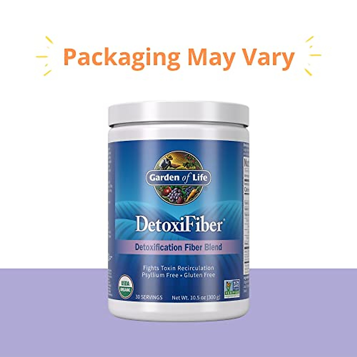 Garden of Life Organic Unflavored Fiber Powder Detox Blend with Chia, Alfalfa & Barley for Herbal Cleanse, Gut Health Support - Detoxifiber - Non-GMO, Gluten-Free, Psyllium Free, Vegan, 30 Servings