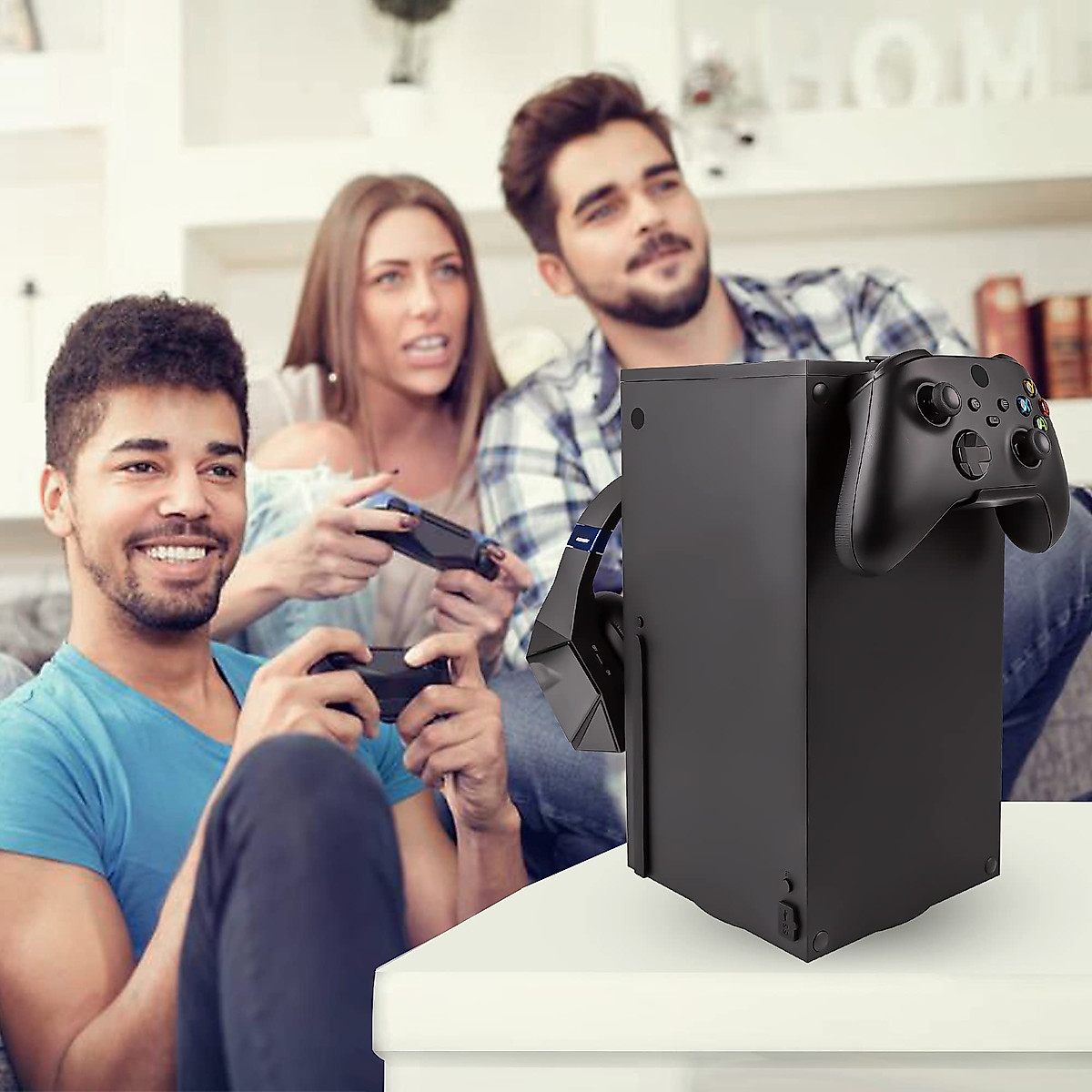 Dust Cover Set for Xbox Series X Console, Dust Filter Covers with 2 Controller Holder Hanger Stand and 8 Dust Plugs Compatible with Xbox Series X