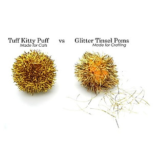 Tuff Kitty Puff Sparkle Ball Cat Toy - (1.5 inch) 12 Pak