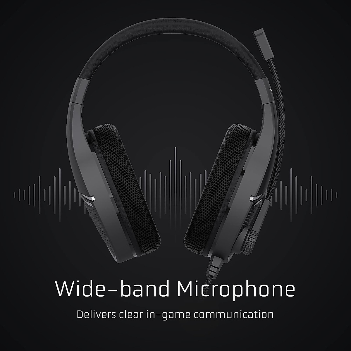 TECWARE Q2 Professional Gaming Headset with Crystal Clear Mic & Large Earpads, Gaming Headphones for Mobile Phone, PS4, PC and Tablet. (Black)