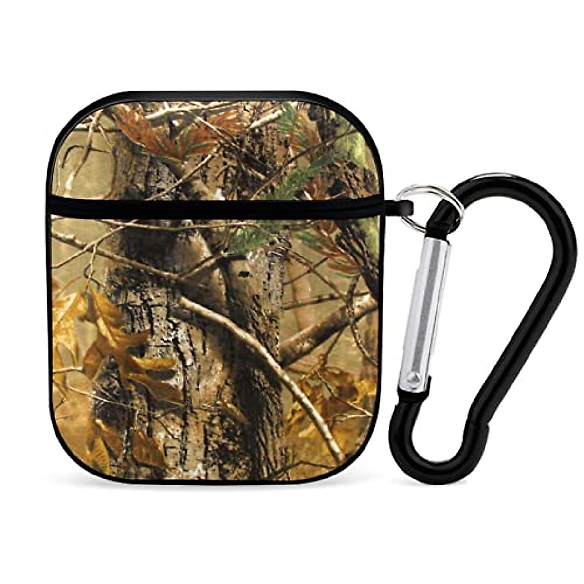 Hunting Camo AirPods Case Cover with Keychain Full Protective Silicone AirPods Accessories Skin Cover for Women Girl with Apple AirPods