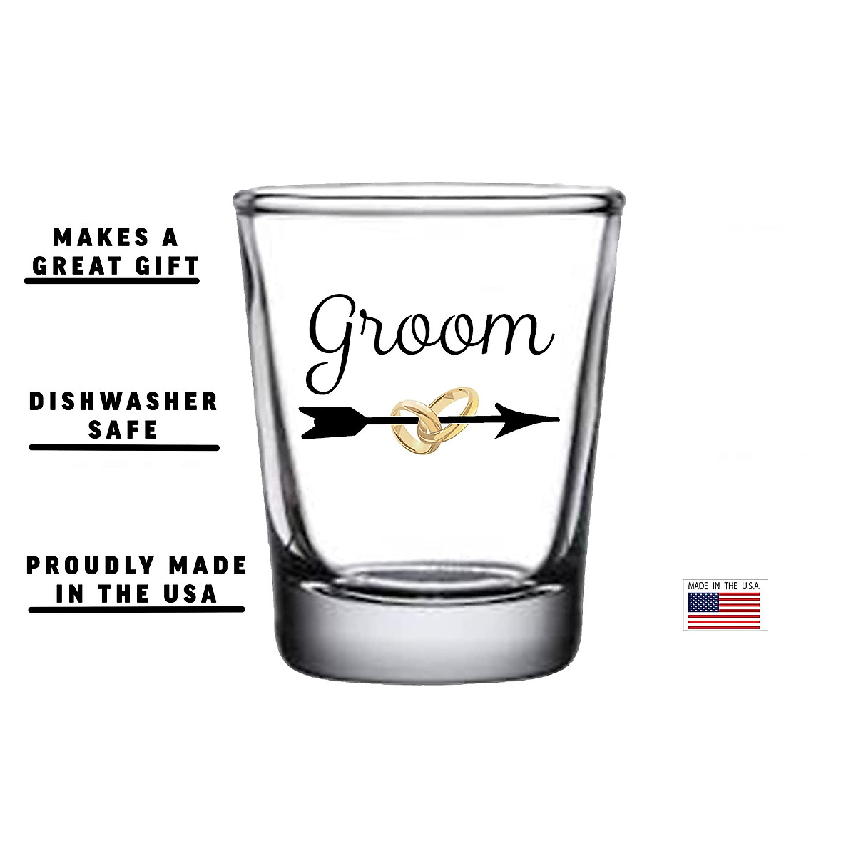 Rogue River Tactical Groom Shot Glass Set Gift For Husband Wife Newlywed Wedding Gift Novelty