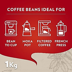 Lavazza Qualita Rossa - 2.2LB Bag of Espresso Beans - Authentic Italian, Blended and Roasted in Italy, Chocolate Flavour, Full Body and Intense Aromas