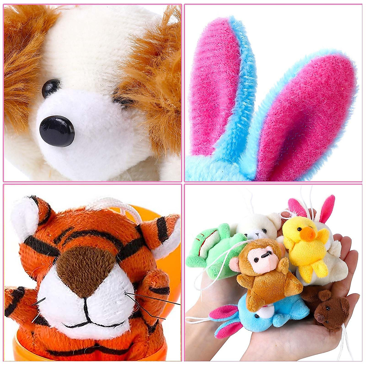 Twister.CK 24 Pack Easter Eggs Filled with Mini Plush Animals Stuffed Toy for Kids Easter Basket Stuffers/Fillers, Easter Eggs Hunt, Easter Party Favor