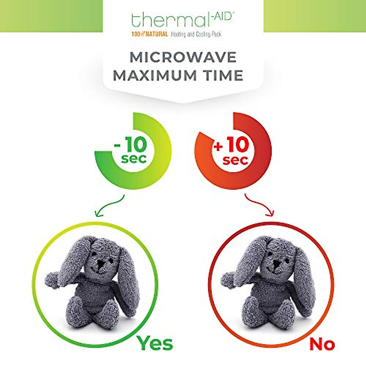 Thermal-Aid Zoo - Mini Microwavable Stuffed Animal - Plush Toy and Hot Cold Pack - Baxter The Bunny - 3.15 x 2.6 x 9.3 in