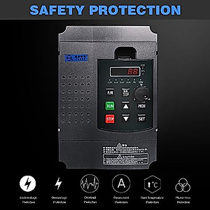 SZCY LLC AC 220V/2.2KW Variable Frequency Drive, 12A VFD Inverter Frequency Converter for Spindle Motor Speed Control (Single-Phase Input, 3 Phase Output)