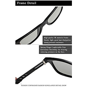 FEISEDY Vintage Polarized Photochromic Sunglasses Men Women 100% UV Protection Outdoor Square Sunglasses B1001