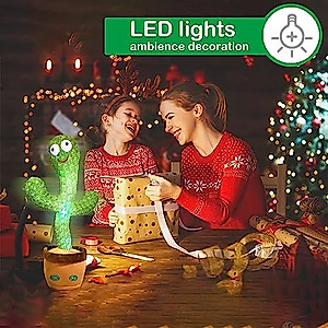 Pbooo Dancing Cactus Mimicking Toy,Talking Repeat Singing Sunny Cactus Toy 120 Pcs Songs for Baby 15S Record Your Sound Sing+Dancing+Recording+LED