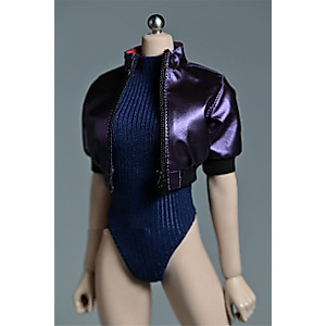 1/6 Scale Female Figure Clothes,Girl Jacket Coat Costum Clothing for 12inch PH TBL Action Figure Body (Purple Jacket)