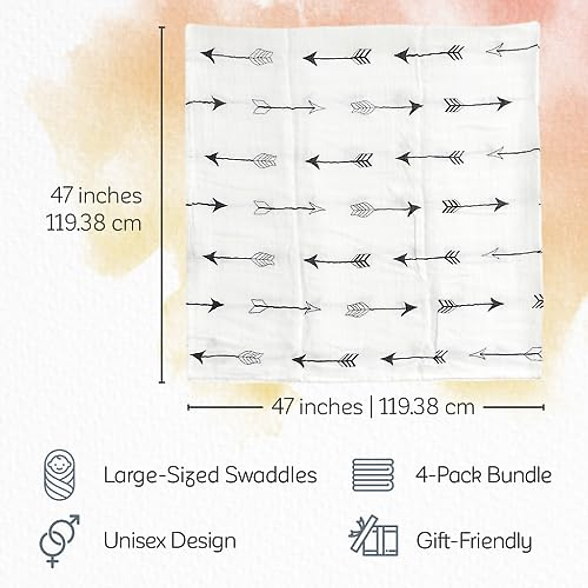 KiddyCare Baby Muslin Swaddle Nursery Blanket for Newborns | Bab Blankets for Boys/girls | Baby Cotton Blanket Gift for Newborn Babies 4-Pack