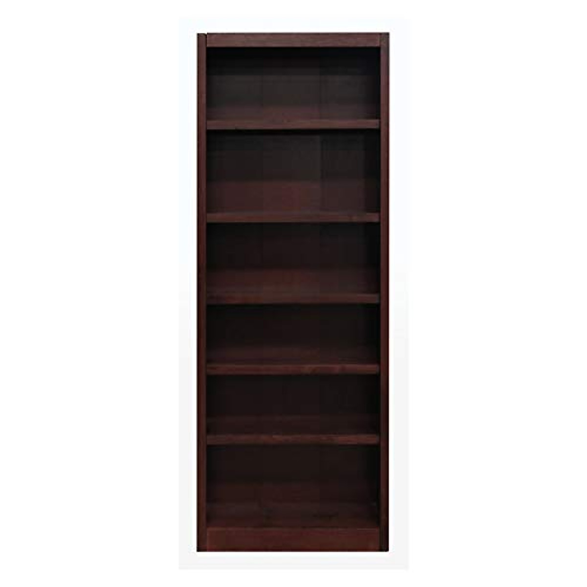 Traditional 84" Tall 6-Shelf Wood Bookcase in Espresso