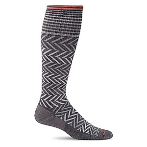 Sockwell Women's Chevron Moderate Graduated Compression Sock, Charcoal - S/M