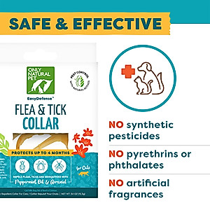 Only Natural Pet EasyDefense Flea & Tick Cat Collar - Feline Flea Collars Flea and Tick Control - Pet Flea Care That Protects up to 4 Months - for Cats (Single)