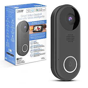 Feit Electric Doorbell Camera, Wireless Video Doorbell, 2.4 GHz WiFi, No Hub, Two-Way Audio, Motion Detection, Night Vision, 1080p HD, Micro SD Card Storage, Hardwired, CAM/Door/WiFi