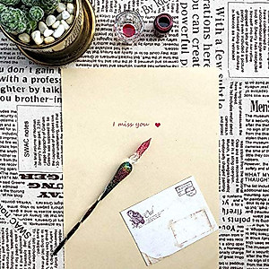 ESSSHOP Handmade Glass Dipped Pen and Ink Set - 15ml Color Inks, Pen Holder, Cleaning Cup, Ink Drip Tool, Crystal Signature Dip Pen for Art, Writing, Signatures, Calligraphy - Valentines Day Gifts Set