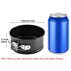 Tellshun 4 Inch Springform Pan Mini Baking Mold Round Leakproof Nonstick Removable Bottom Bakeware for Mini Cheesecakes, Pizza, and Quiches (1, 4 Inch)