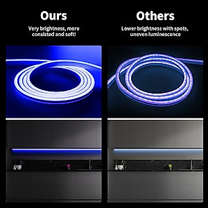 iNextStation Blue 16.4ft Neon LED Strip Lights, Flexible & Waterproof, Cuttable & Dimmable, IP65, 600 SMD LEDs, 12V Direct Current, Suitable for Indoor and Outdoor Use