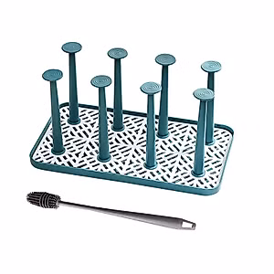 VOLYUVIC [2 in 1] Drain Board for Kitchen Counter, Mug Cup Drying Rack, Kitchen Dish Drying Rack with Drainboard Perfect for Sink, Coffee Table, Outdoor