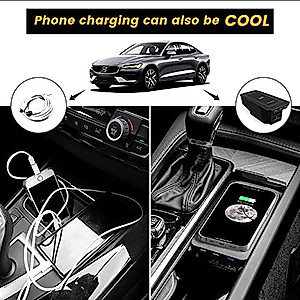 Car Wireless Phone Charger for Volvo 2017-2022 XC90 XC60 S90 S60 V90 V60 2023 2022 2021 2020 2019 2018 2017 Center Console Accessories Charging Pad