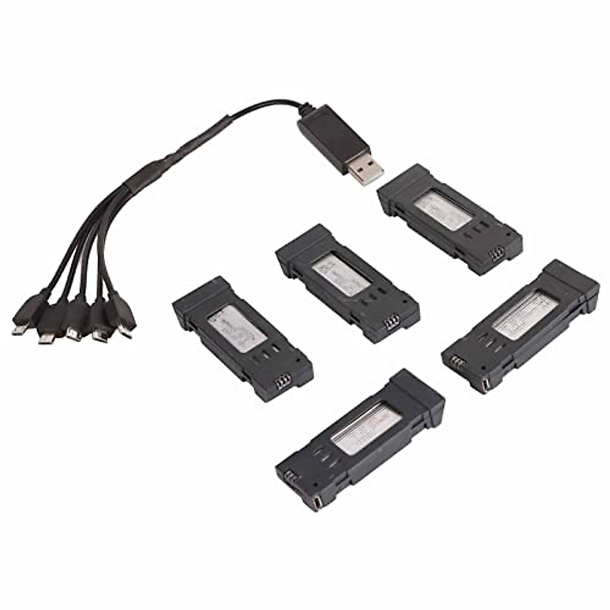 UPQRSG 5PCS 3.7V 1200Mah Lithium Battery for E58 L800 JY019 Quadcopter Spare Parts, Portable Drone Battery with 5 in 1 Charger Cable, RC Quadcopter Spare Part