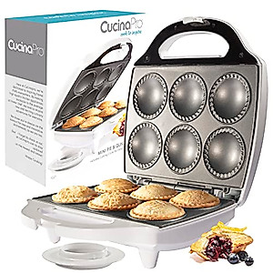 Mini Pie and Quiche Maker for Easter Baking - Nonstick Baker Cooks 6 Small Quiches or Pies in Minutes- Dough Cutting Circle Easy Dough Measurement- Better than Pie Tins, Pans, Holiday Desserts Cooking