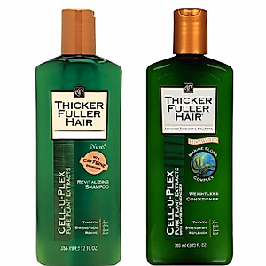 Thicker Fuller Hair Duo Set, Revitalizing Shampoo & Weightless Conditioner, 12 Oz Bottles