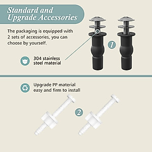 Toilet Seat Elongated, Quick-Release Hinges, Slow-Close, Easy to Clean, Heavy Duty, 6 Anti-Slip Devices Never Loosen, Environmentally Friendly Materials, Black 18.5"