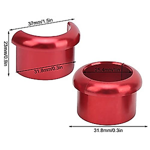SPYMINNPOO Bike Handlebar Shim Adapter, 25.4mm to 31.8mm Handlebar Shim Spacer Reducer Adapter for Road Bike(red)