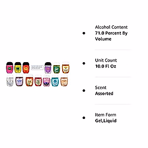 Bath and Body Works Anti-Bacterial Hand Gel 10-Pack PocketBac Sanitizers, Assorted Scents, 1 fl oz each