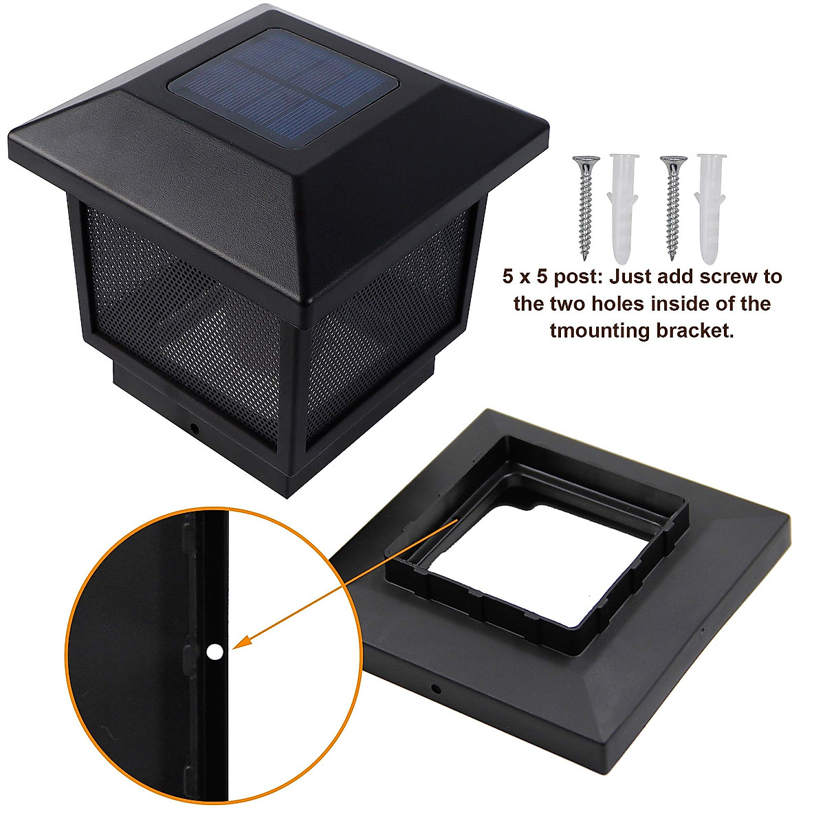 MAGGIFT 6 Pack Solar Flame Post Lights, Outdoor Solar Powered Fence Post Cap Lights, Brightness 72 SMD LED Flickering Flame Lights, 4x4, 5x5 or 6x6 Wooden Posts for Yard Fence Deck or Patio