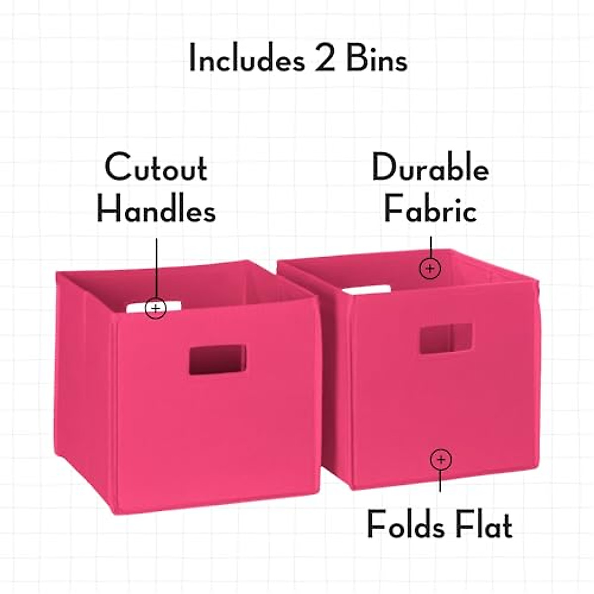 RiverRidge 2 Pc Folding Storage Bin Set, No Size, Hot Pink, 2 Piece