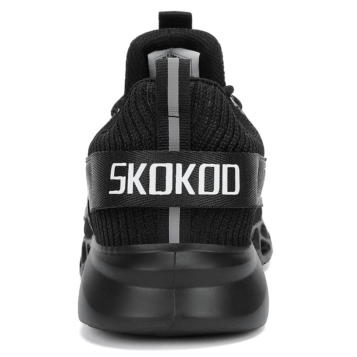 SKOKOD Men's Steel Toe Shoes Slip On Puncture Proof Safety Shoes Non-Slip Work Sneakers Composite Toe Industrial Construction Shoes(Size 10.5 Black)