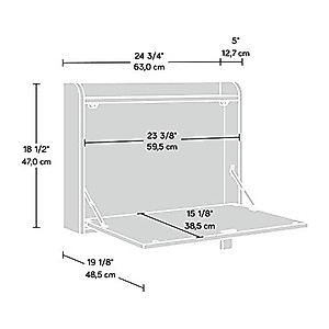Sauder Anda Norr Wall Desk, White Finish