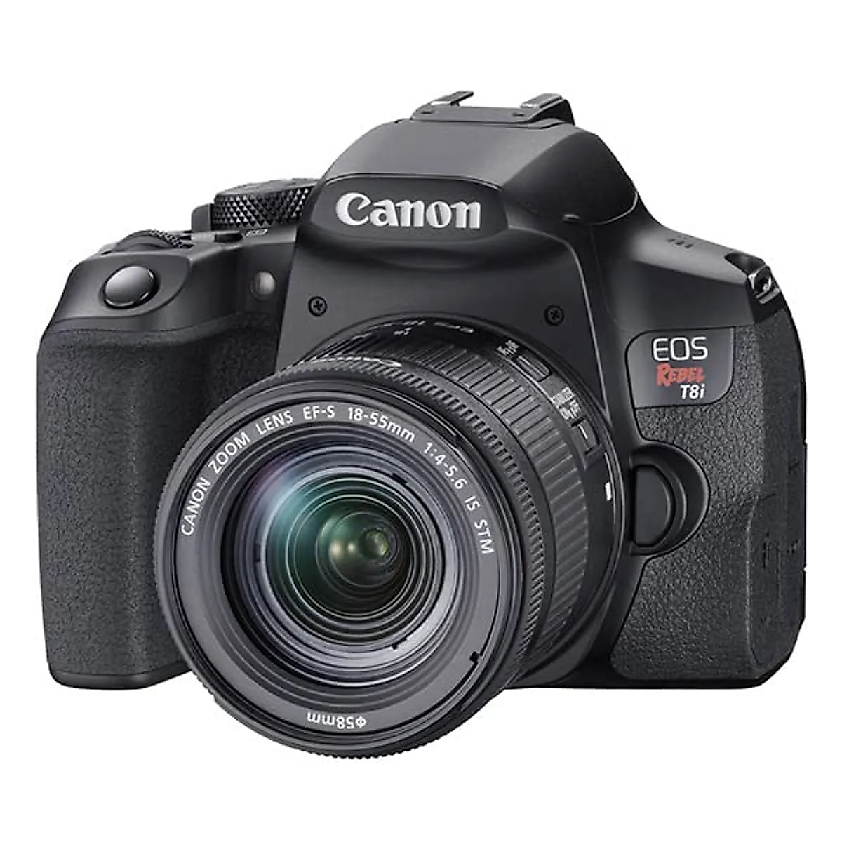 Canon EOS Rebel T8i DSLR Camera with 18-55mm Lens (3924C002) + 64GB Card + Case + Corel Software + LPE17 Battery + External Charger + Card Reader + HDMI Cable + More (Renewed)
