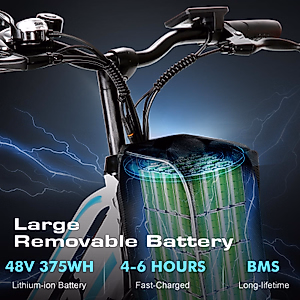 Vivi Electric Bike 500W Commuter Ebike 26" Electric City Cruiser Bicycle, 20 MPH Ebikes for Adults with 48V Removable Battery, Up to 50 Miles, Professional 7 Speed