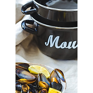 KitchenCraft World of Flavours Mussel Pot, Enamel, Large (25 cm)