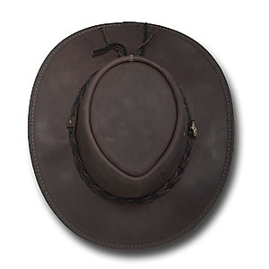 Barmah Hats Squashy Bronco Leather Hat 1022BL / 1022CH - Chocolate - Large